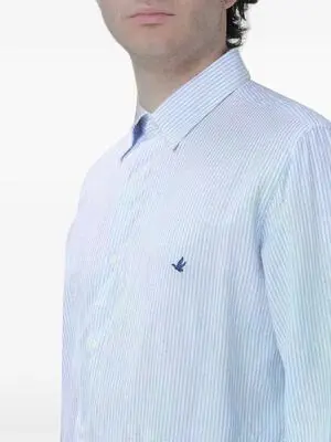 BROOKSFIELD Striped Linen Shirt - Blue