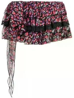 Dsquared2 Floral Print Ruffle Detail Shorts