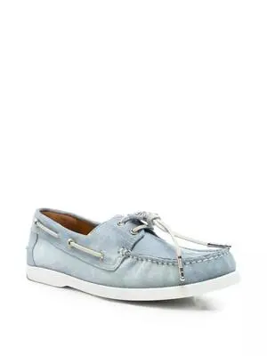 TOGA VIRILIS Embellished Suede Boat Shoes - Blue