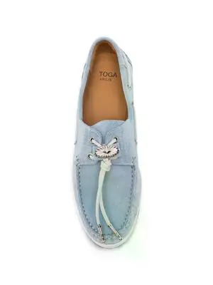 TOGA VIRILIS Embellished Suede Boat Shoes
