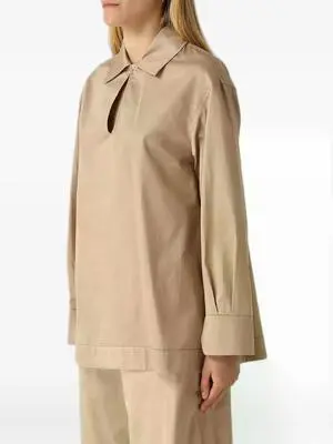 Max Mara Beige Cotton Poplin Blouse