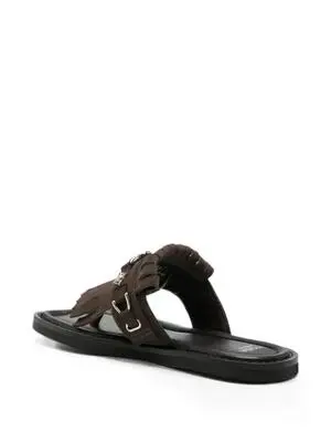 TOGA VIRILIS Fringed Square-toe Sandals