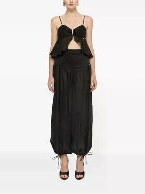 NISSA Ruffled Lyocell Crop Top