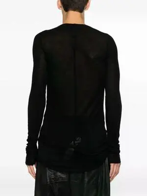 Rick Owens Ribbed-texture Long-sleeved T-shirt