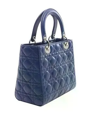Dior Lambskin Cannage Lady Satchel - Blue