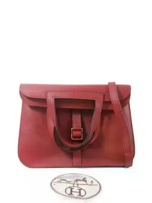 Hermès Halzan Leather Tote Bag - Red