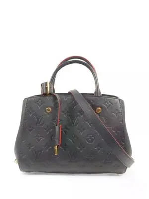 LOUIS VUITTON Montaigne Bb Monogram Empreinte Tote Bag - Blue