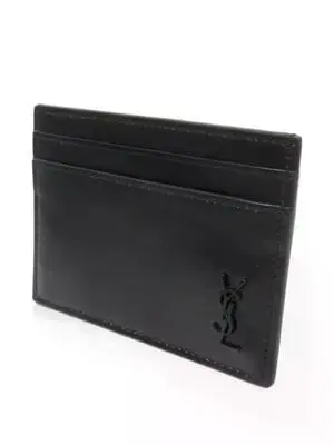 Saint Laurent Tiny Cassandra Card Case - Black