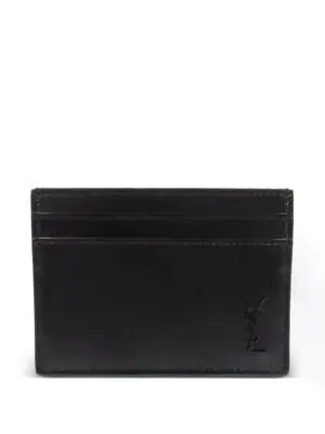 Saint Laurent Tiny Cassandra Card Case - Black