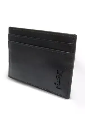 Saint Laurent Tiny Cassandra Card Case - Black