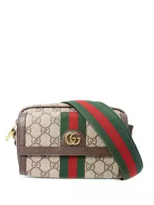 Gucci Gg Supreme Web Shoulder Bag - Neutrals