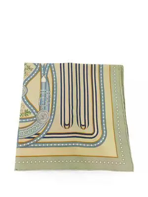 Hermès Equestrian-print Silk Scarf - Neutrals