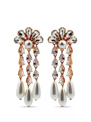 ANTON HEUNIS Crystal-embellished Faux Pearl Drop Earrings - Gold