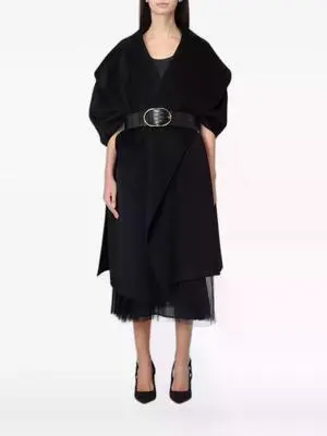Elisabetta Franchi Belted Wool Cape - Black