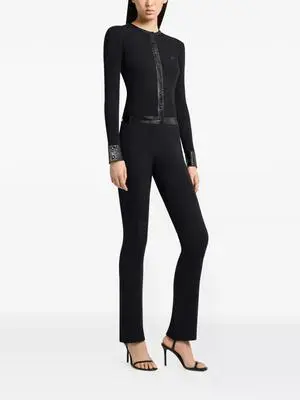 COURREGES Vinyl-trim Ribbed-knit Trousers