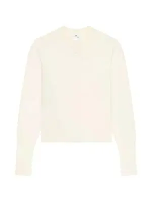 COURREGES Logo Patch Ribbed Sweater - Neutrals