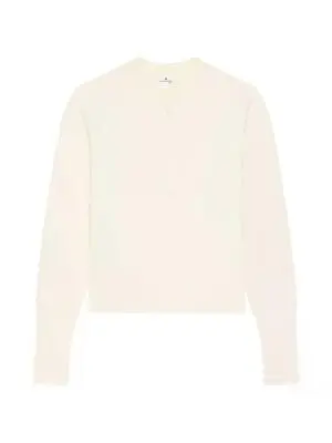 COURREGES Logo Patch Ribbed Sweater - Neutrals