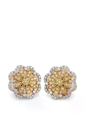 HYT JEWELRY Floral Diamond Earrings - Gold