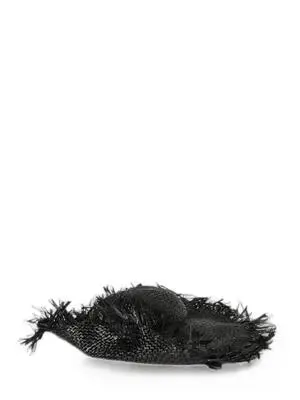 Emporio Armani Woven-raffia Hat With Frayed Edges
