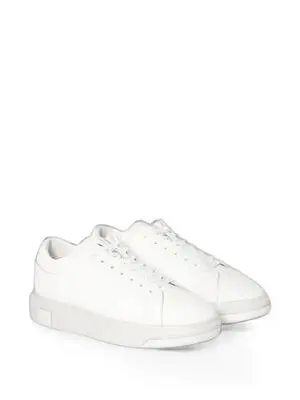 Emporio Armani Logo-print Leather Sneakers - White
