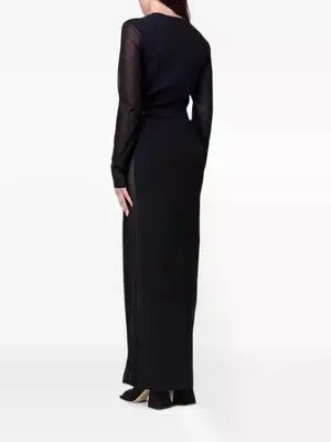 Stella McCartney Mesh Panel Long Sleeve Maxi Dress