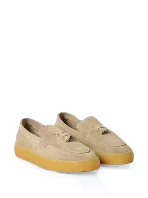 SUMMERY COPENHAGEN Tassel Detail Suede Loafers - Neutrals