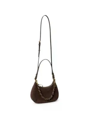 Ralph Lauren Marcy Suede Zip Shoulder Bag