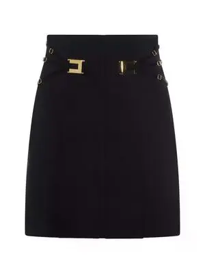 Elisabetta Franchi Logo Plaque Belted Mini Skirt