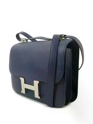 Hermès 24 Constance Leather Shoulder Bag - Blue
