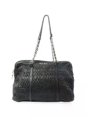 Miu Miu Matelassé Chain Shoulder Bag - Black