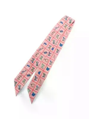 Hermès Twilly Equestrian-print Silk Scarf - Pink