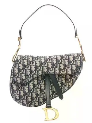 Dior Oblique Canvas Saddle Bag Shoulder Bag - Blue