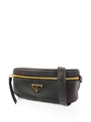 Prada Triangle Logo Leather Belt Bag