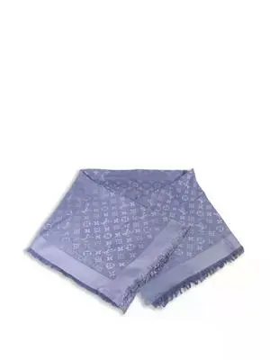 LOUIS VUITTON Monogram-pattern Fringe Scarf