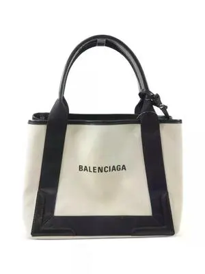 Balenciaga Navy Cabas Tote Bag - Neutrals