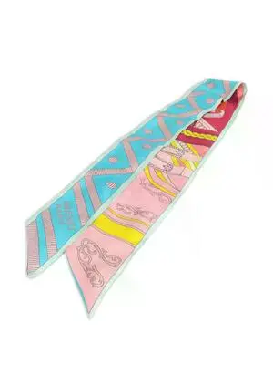 Hermès Graphic-print Silk Scarf - Blue