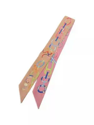 Hermès Twilly Chain-print Scarf - Neutrals