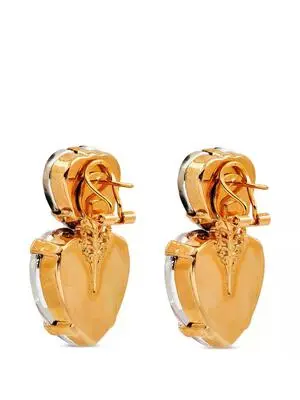 ANTON HEUNIS Crystal Heart Motif Drop Earrings