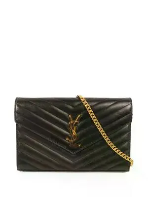 Saint Laurent Cassandre Envelope Shoulder Bag - Black