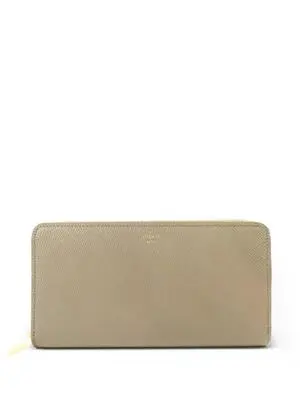 Celine Grained-leather Long Wallet - Neutrals
