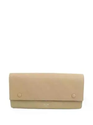 Celine Grained Leather Wallet - Neutrals