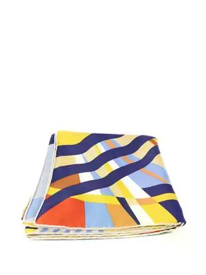 Hermès Geometric-print Silk Scarf - Blue