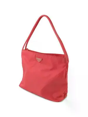 Prada Enamel Triangle Logo Handbag - Red
