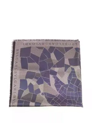 BVLGARI Mosaic-print Fringed Silk Scarf