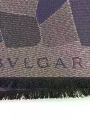 BVLGARI Mosaic-print Fringed Silk Scarf