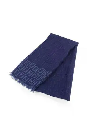 Fendi Zucca-pattern Fringed Scarf