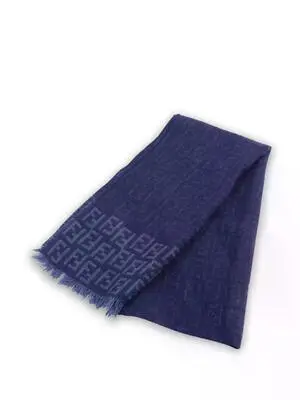 Fendi Zucca-pattern Fringed Scarf