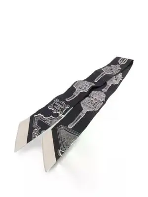 Hermès Merveilleuses Lanternes" Twilly Scarf - Black