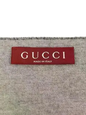 Gucci Gg Monogram Fringe Scarf - Black