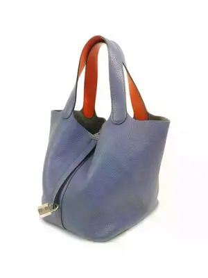 Hermès 2018 Picotin Mm Leather Tote Bag - Blue
